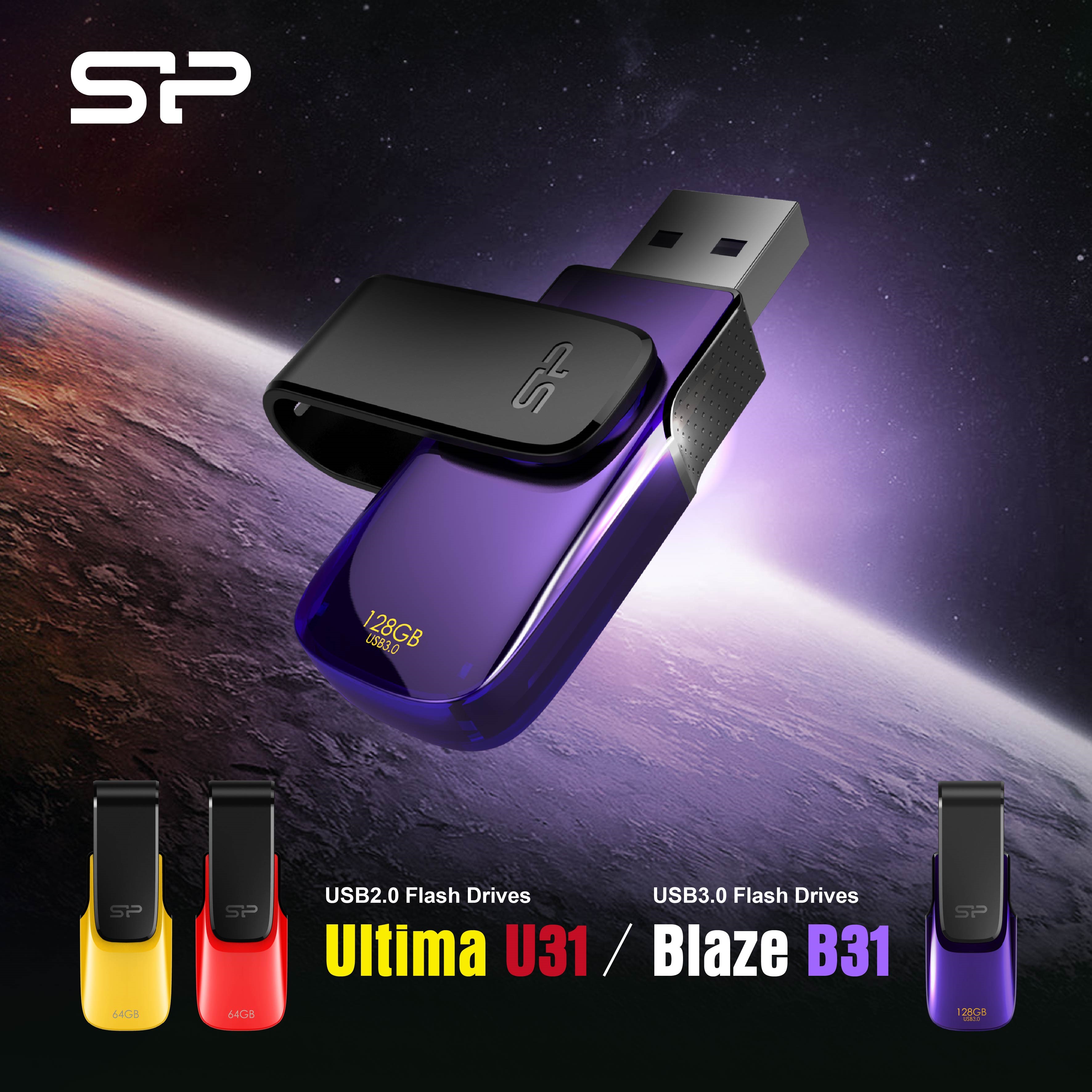 SP/ Silicon Power Unveils Ultima U31 & Blaze B31 Swivel USB Flash Drives